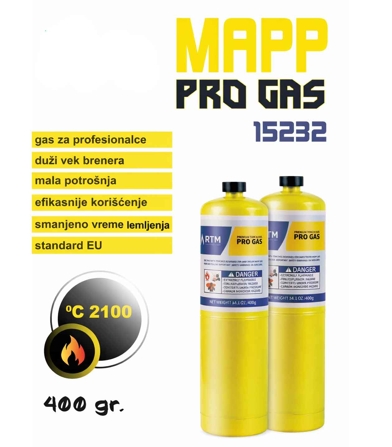 MAPP GAS PREMIUM PRO RTM 400 g – gas za zavarivanje, lemljenje i ...